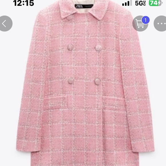 Zara | Jackets & Coats | Zara Nwt Pink Check Coat Chanel Jackie Kennedy ...